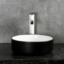 Runt handfat 36cm | Trendig svartvit design | Keramik/porslin | Outl1