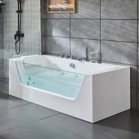 Stort bubbelbadkar för två 170x120cm | Med glas & värmare | BK-007V