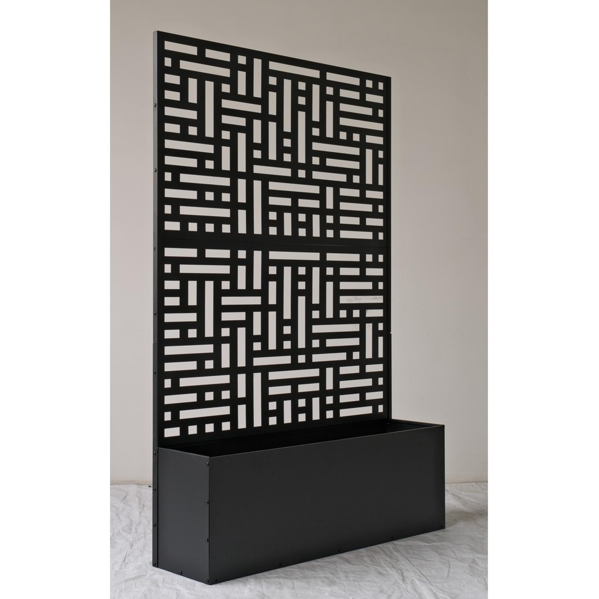 Blomlåda med spalje | 180x90 cm | Svart Blomlåda med spalje | 180x90 cm | Svart