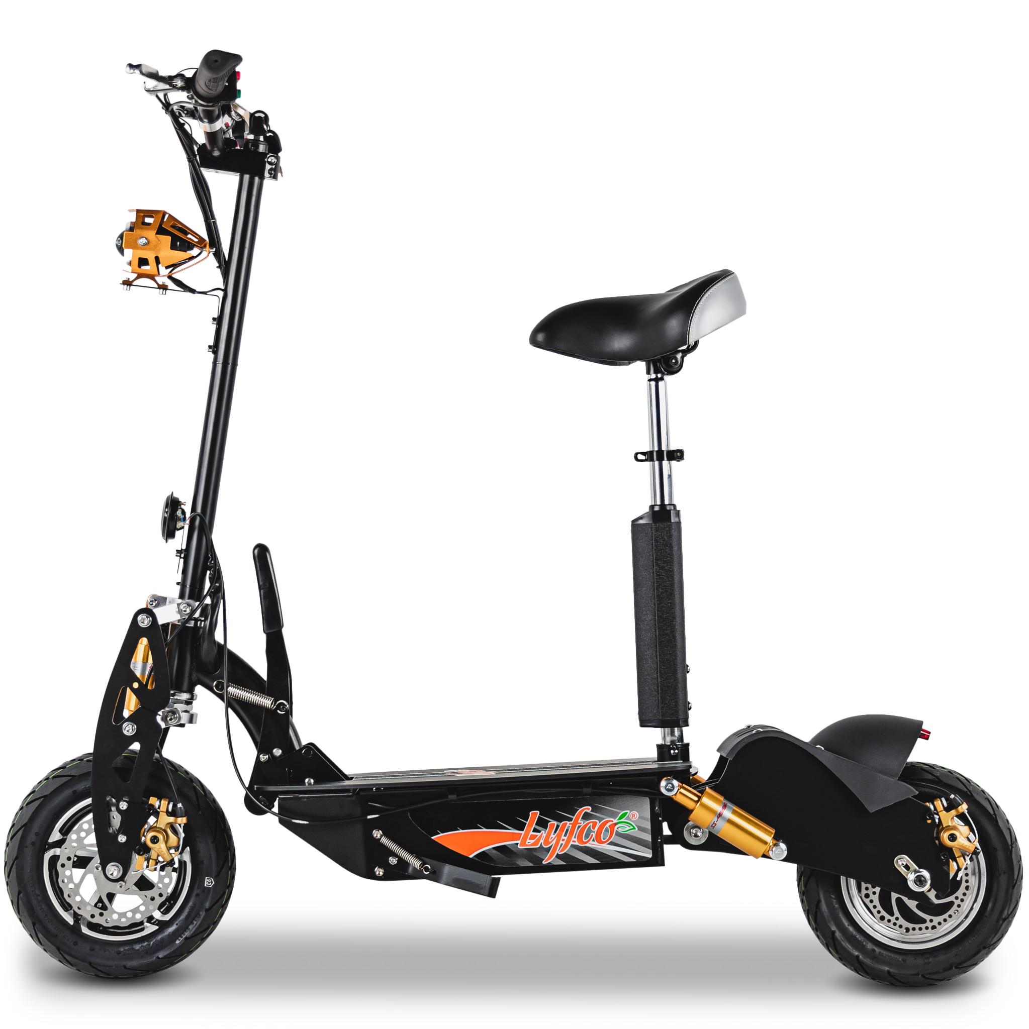 Elscooter 1600W Premium med sadel | Navmotor | 40 km/tim | Lyfco
