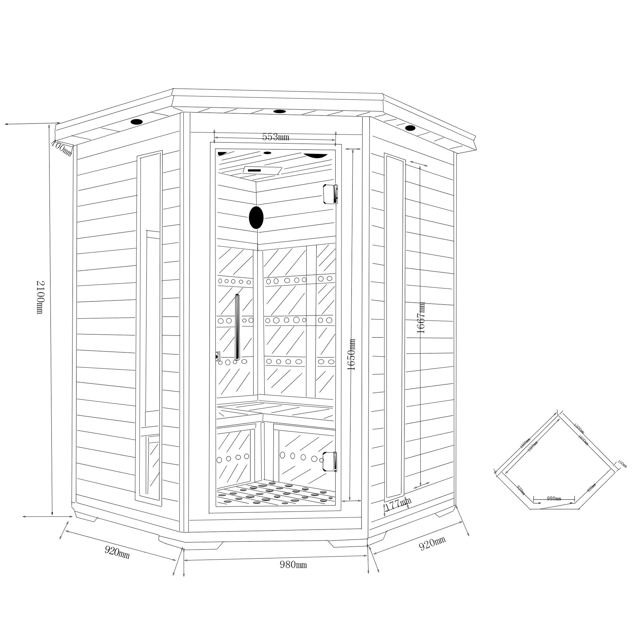 Infraröd bastu - 5 personer | Fullhöjd 210cm | Saarijärvi | Outl1