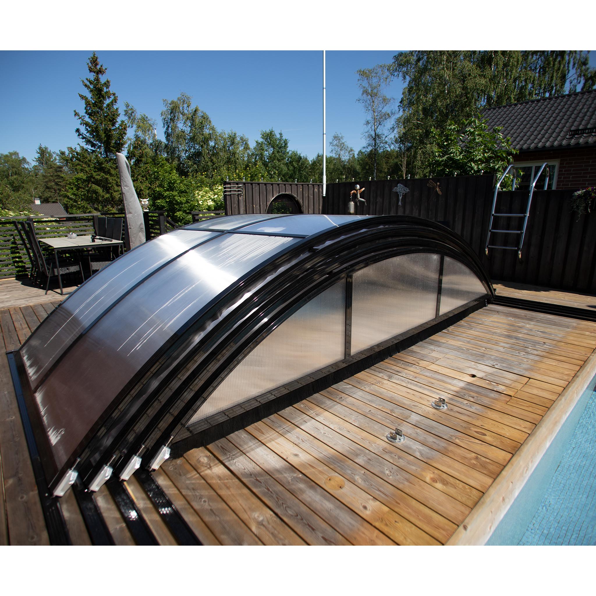 Pooltak 4x8m med sidodörr | Skjutbart - Svart | Köp hos Outl1