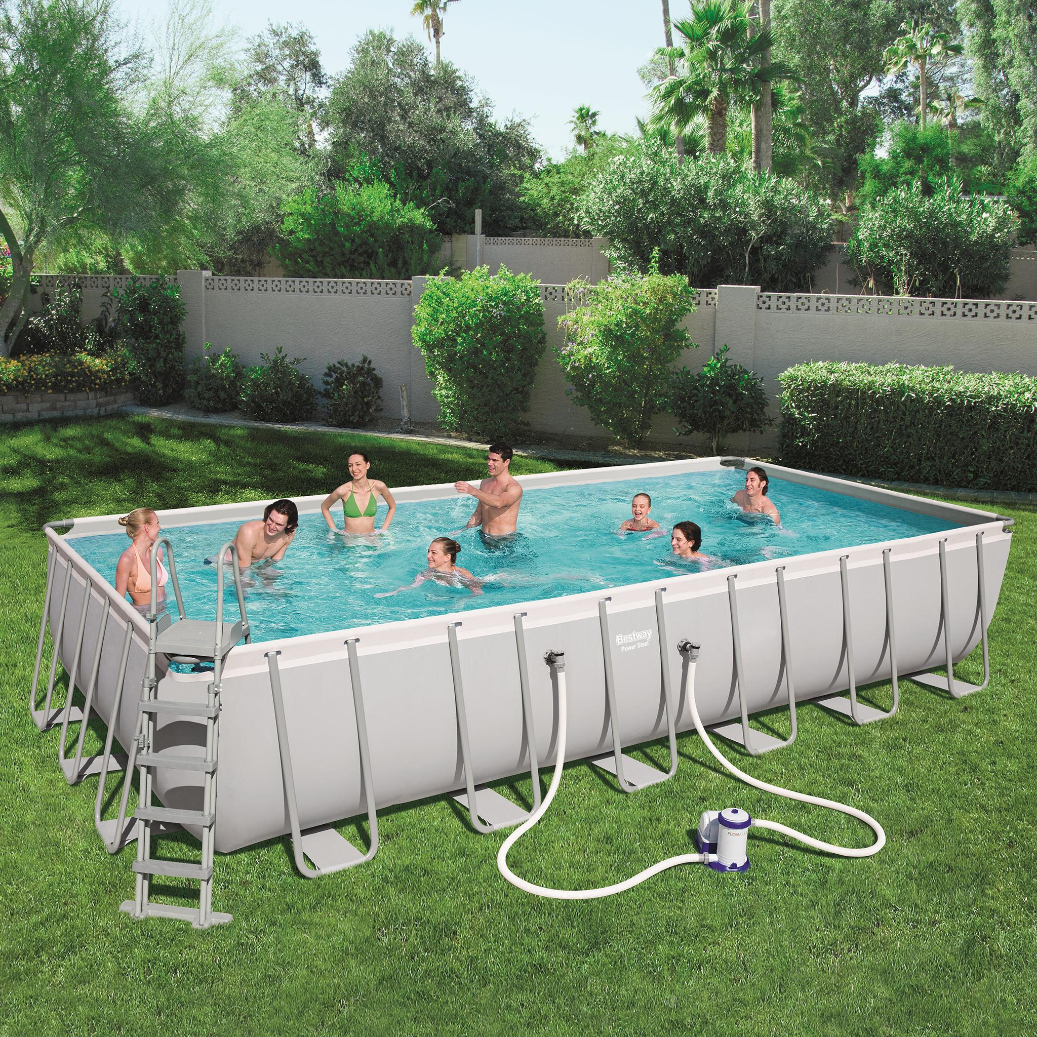 Bestway pool ovan mark 7,3x3,7m - 132cm djup | Power Steel (56474)