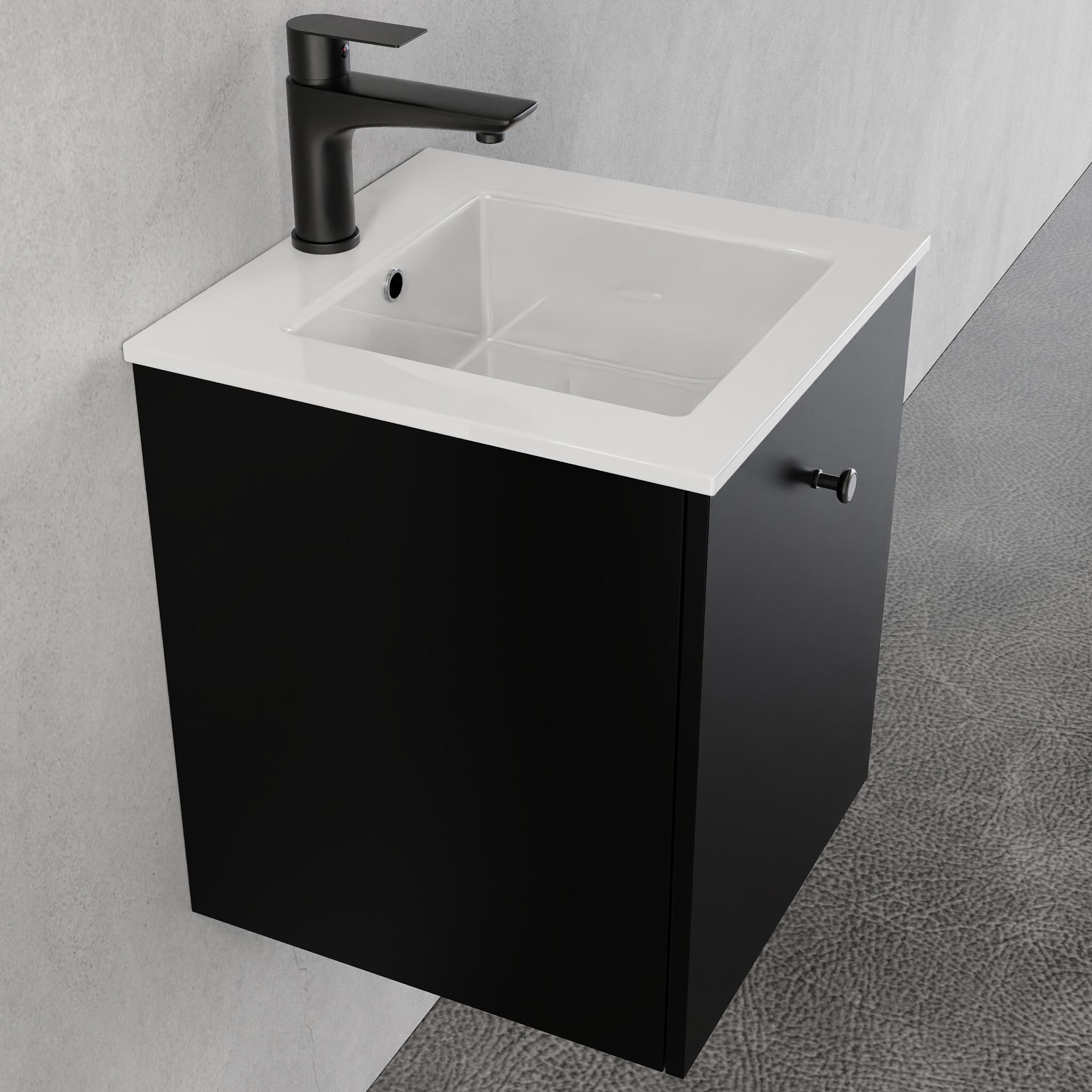 Liten kommod 40cm | Nedsänkt handfat | Vilmer svart | Outl1