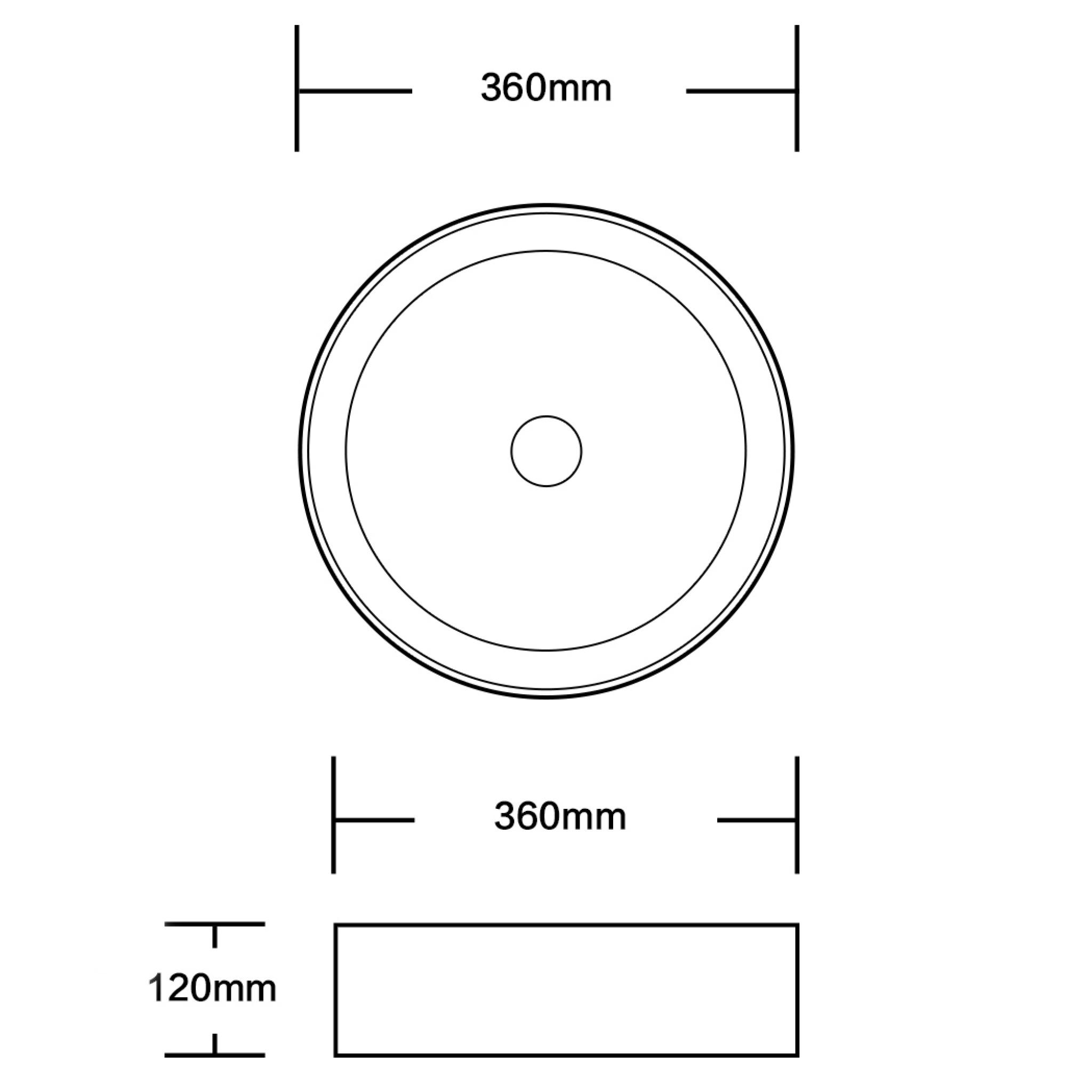 Runt handfat 36cm | Trendig svartvit design | Keramik/porslin | Outl1