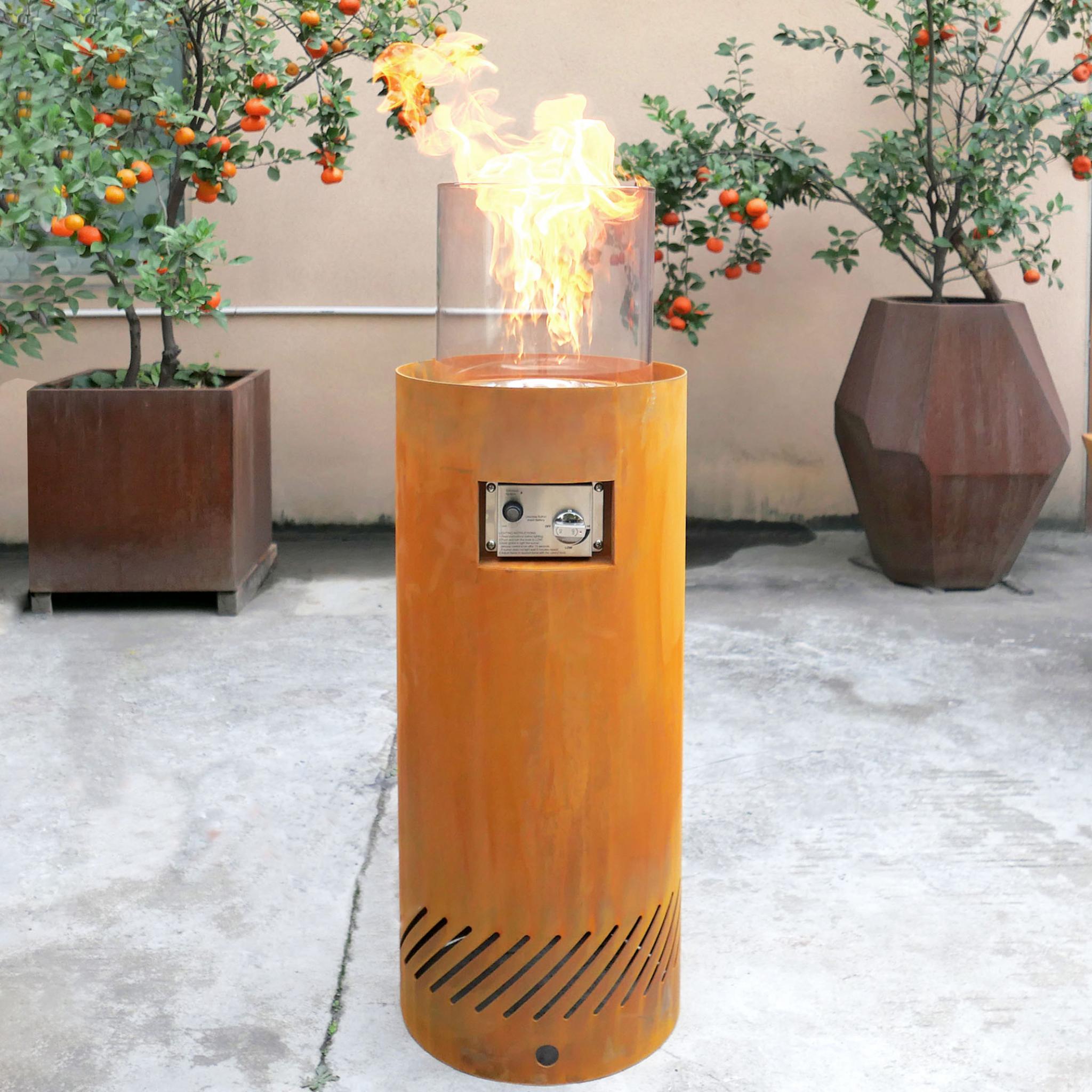 Gasoldriven eldstad i cortenstål | För utomhusmiljö | Fredrika | Outl1