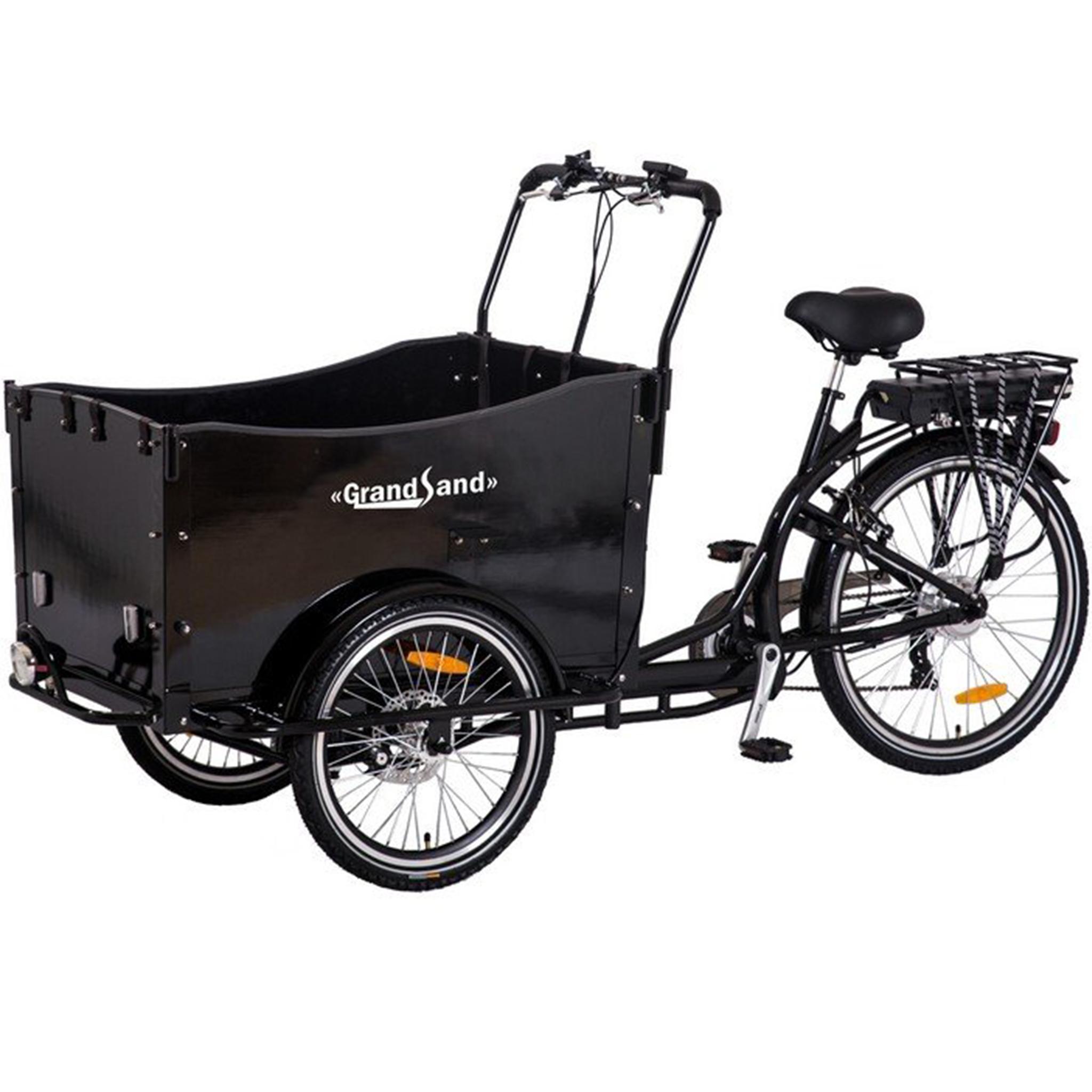 Lådcykel El | 6 växlar | 250W - 12,8Ah Panasonic litiumbatteri - Svart