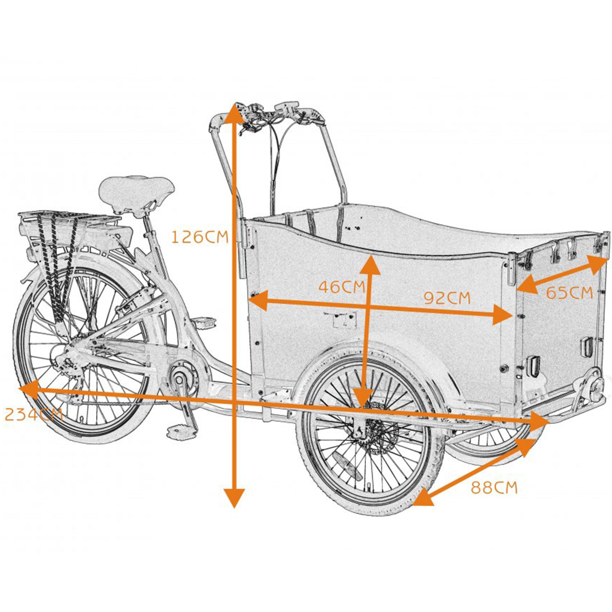Lådcykel El | 6 växlar | 250W - 12,8Ah Panasonic litiumbatteri - Brun
