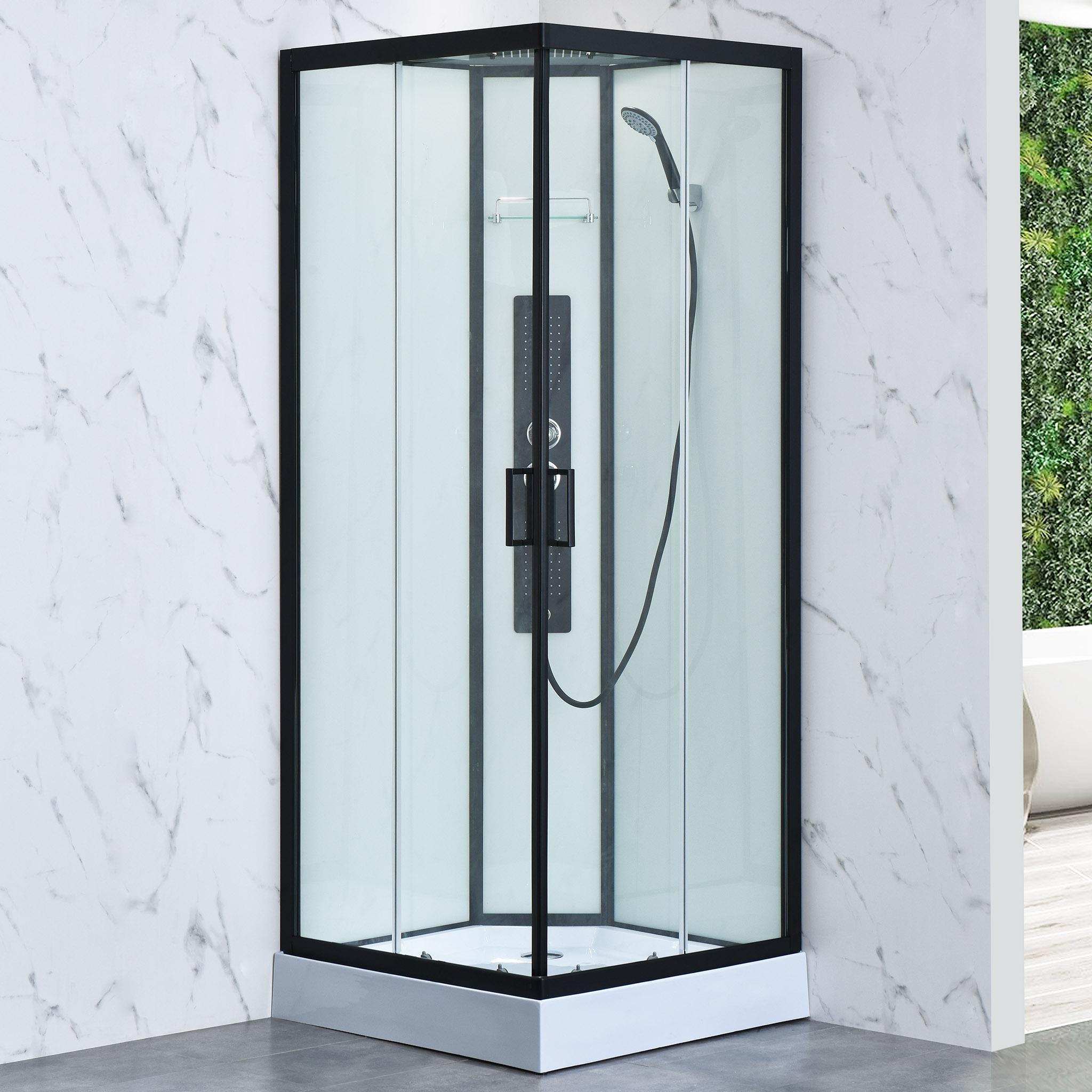 Modern duschkabin med flera strållägen | Svart | Köp hos Outl1