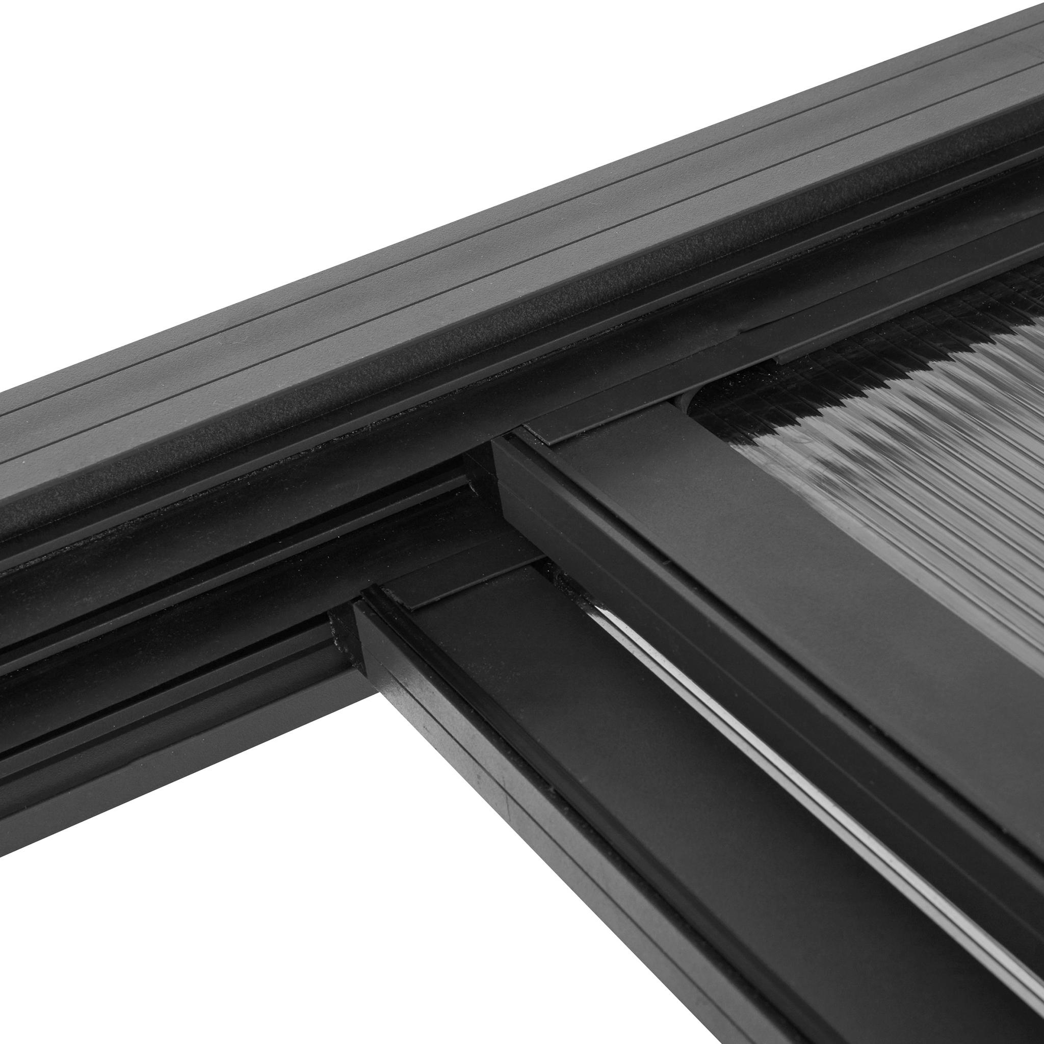 Slide roof veranda 12m² | Skjutbart altantak | Kanalplast / Aluminium