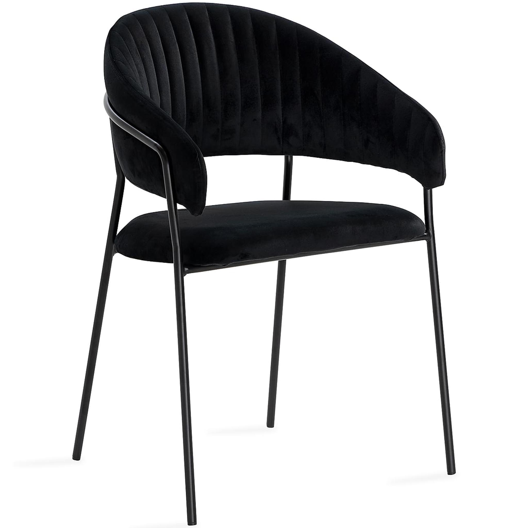 Karmstol i metall och sammet | 2-pack | Svart | Skeppsvik | Outl1