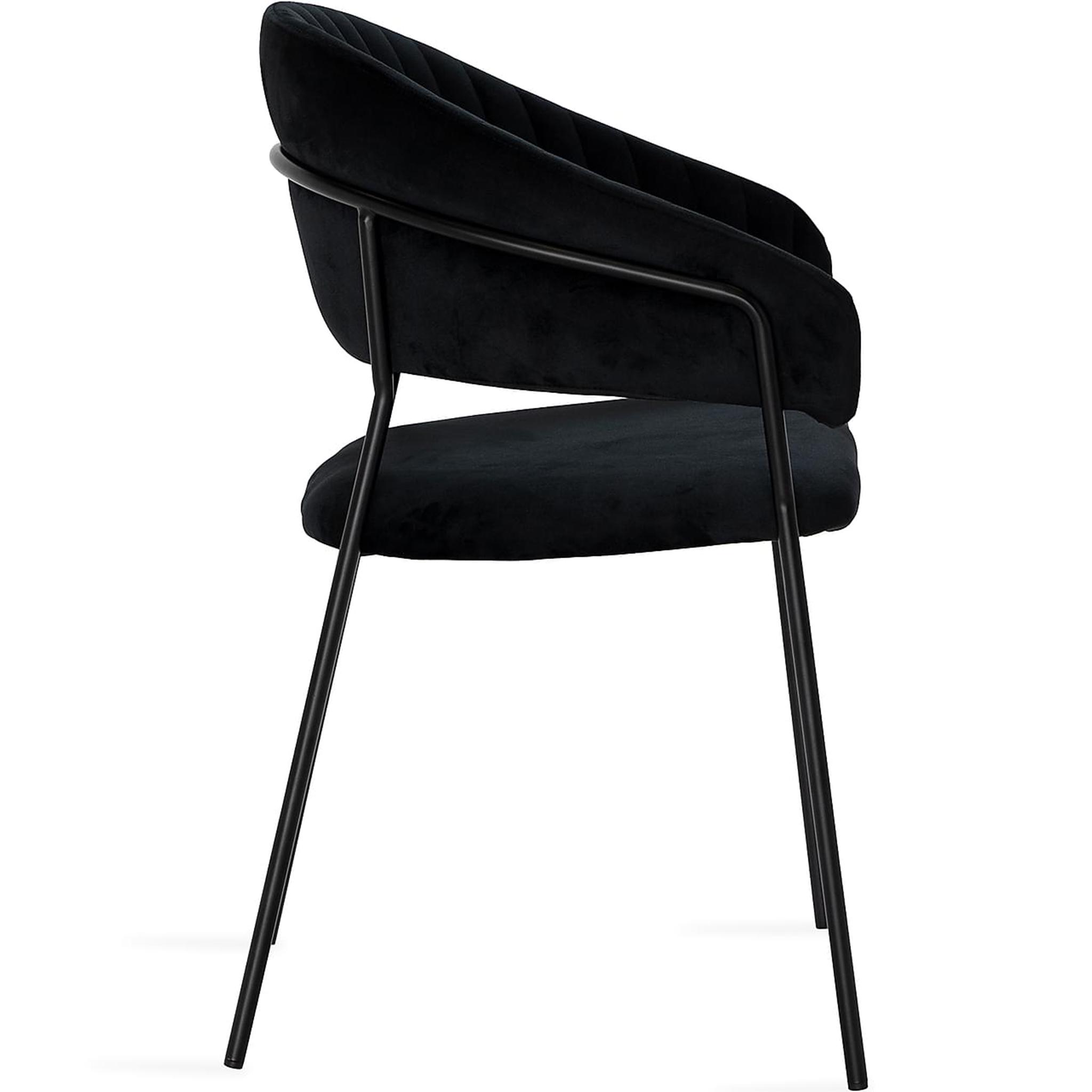 Karmstol i metall och sammet | 2-pack | Svart | Skeppsvik | Outl1