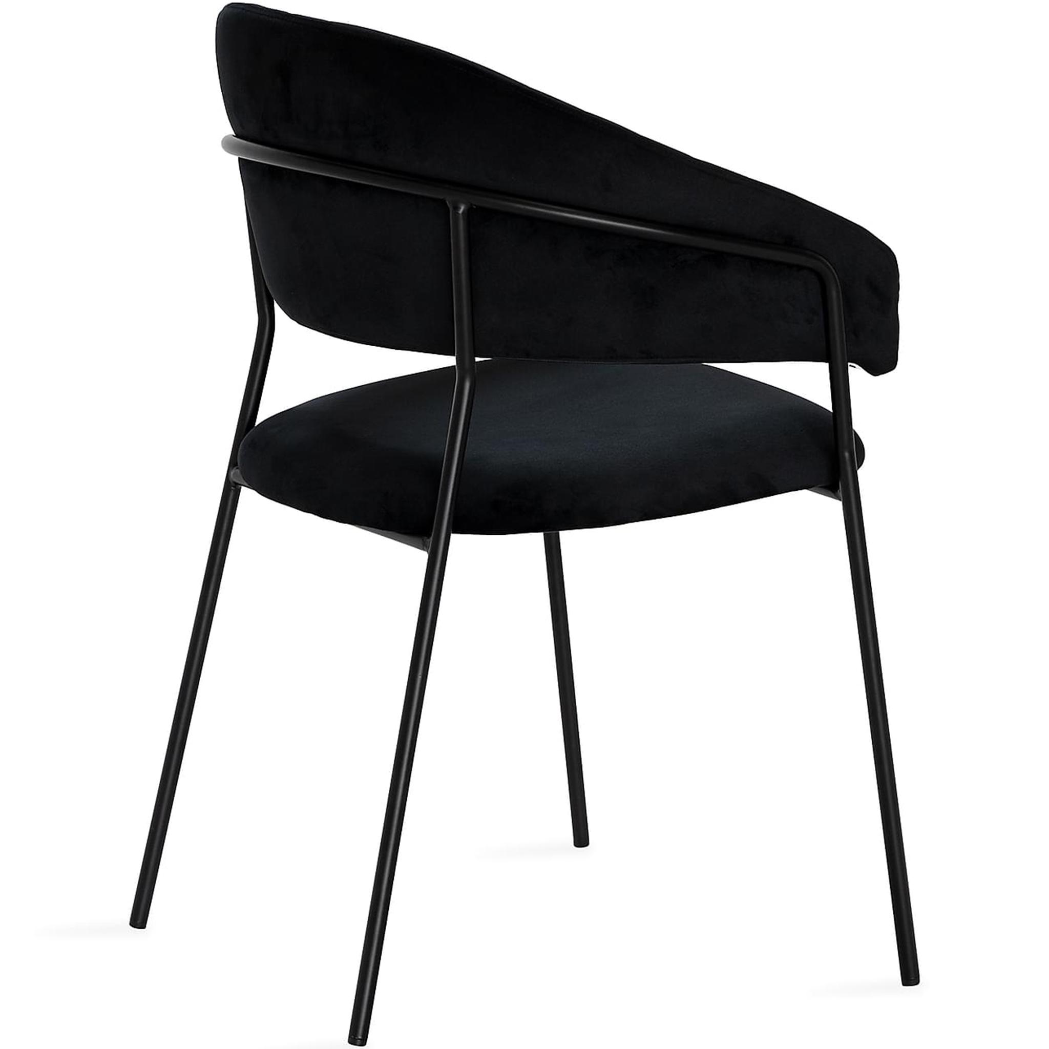 Karmstol i metall och sammet | 2-pack | Svart | Skeppsvik | Outl1