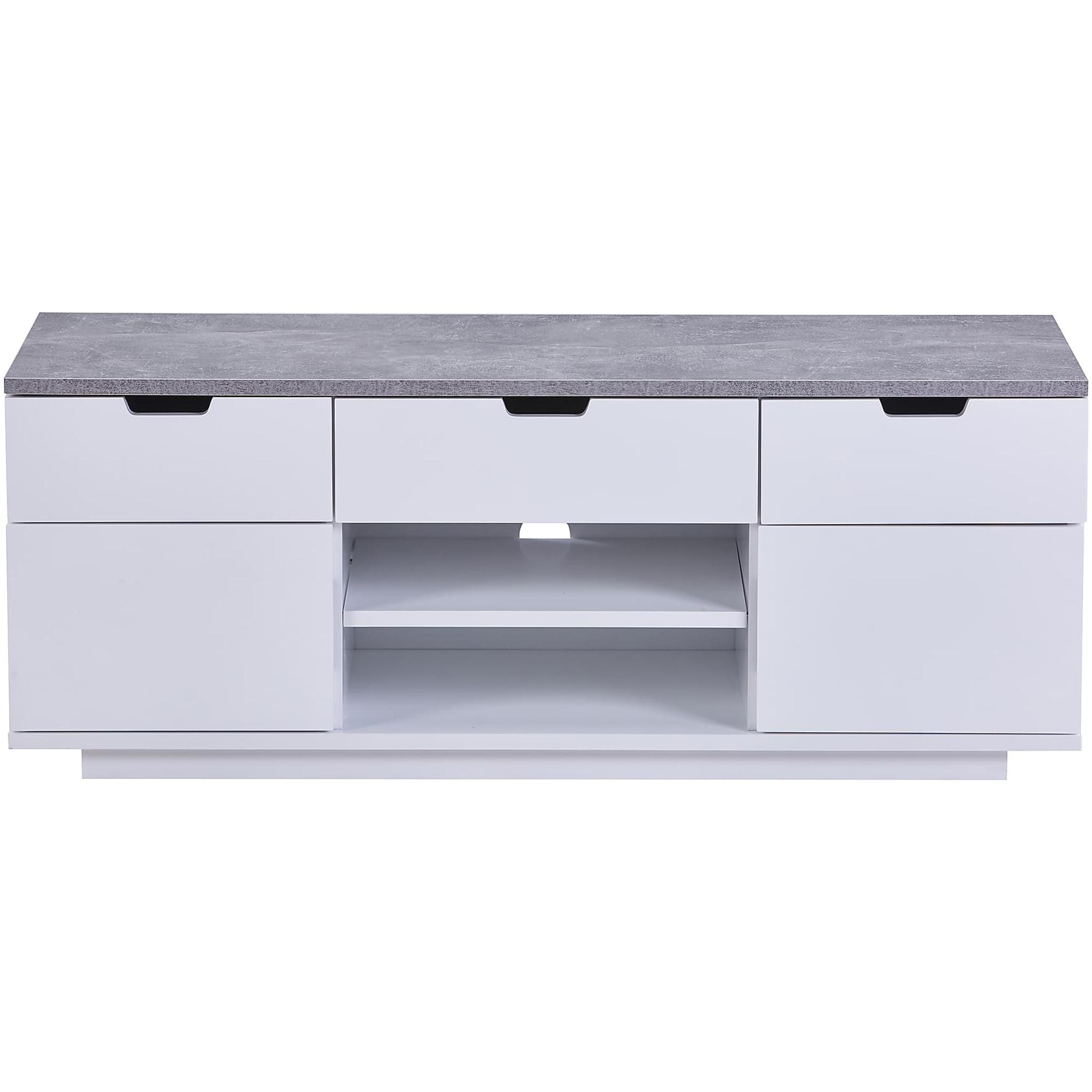 TV-bänk med rymlig förvaring | Vit/grå | Malte