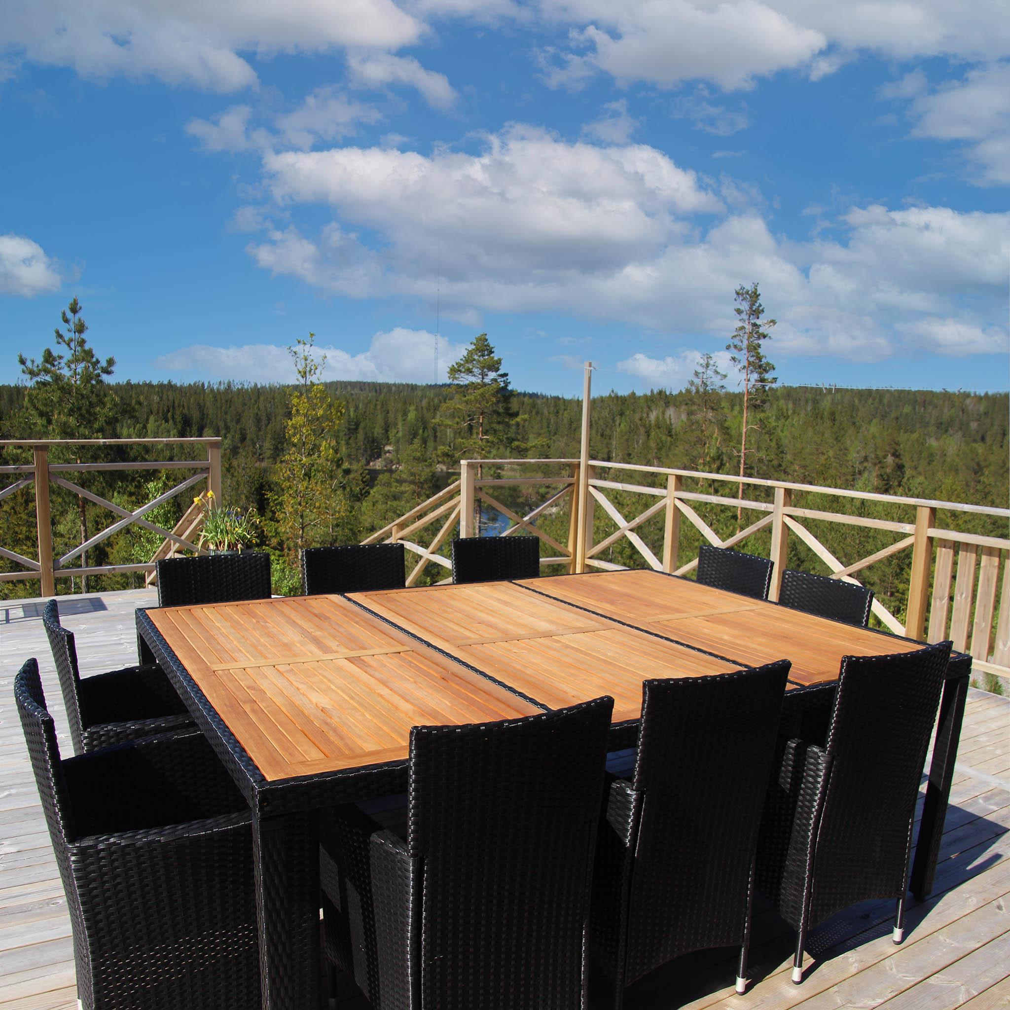 Stor matgrupp utemöbler 220x160cm | 10 stolar | Lyfco Svanesund
