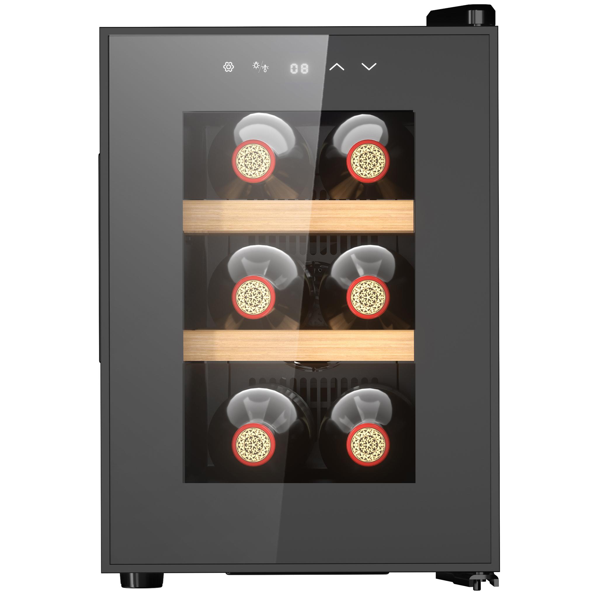 Vinkyl 6 flaskor | Extra tystgående | LED-belysning | 26,5cm smal