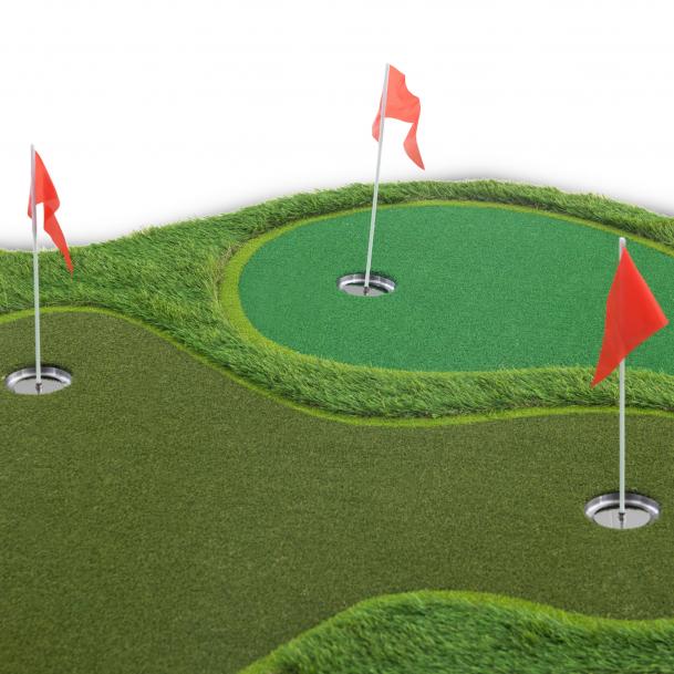 Golfmatta Pro | Dubbla greener och vattenhinder | 4x2m | Outl1