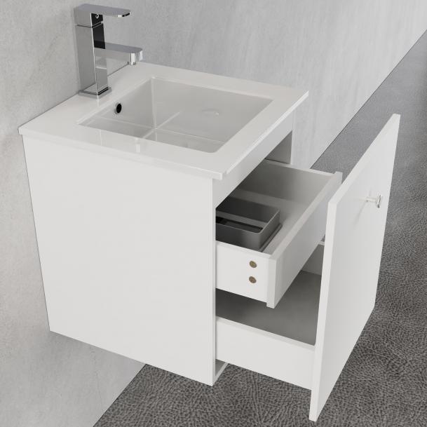 Liten kommod 40cm | Nedsänkt handfat | Vilmer vit | Outl1