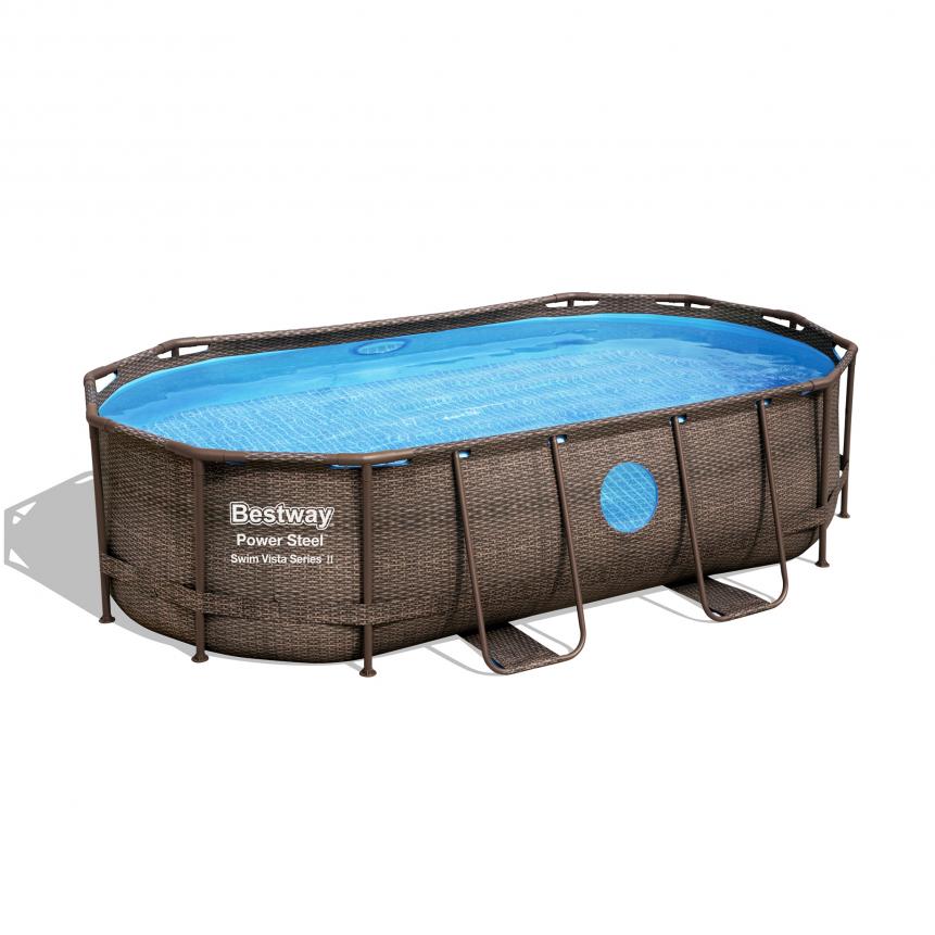Ovanmarkpool 4,27 x 2,40 m | Bestway Power Steel Swim Vista II (56714)