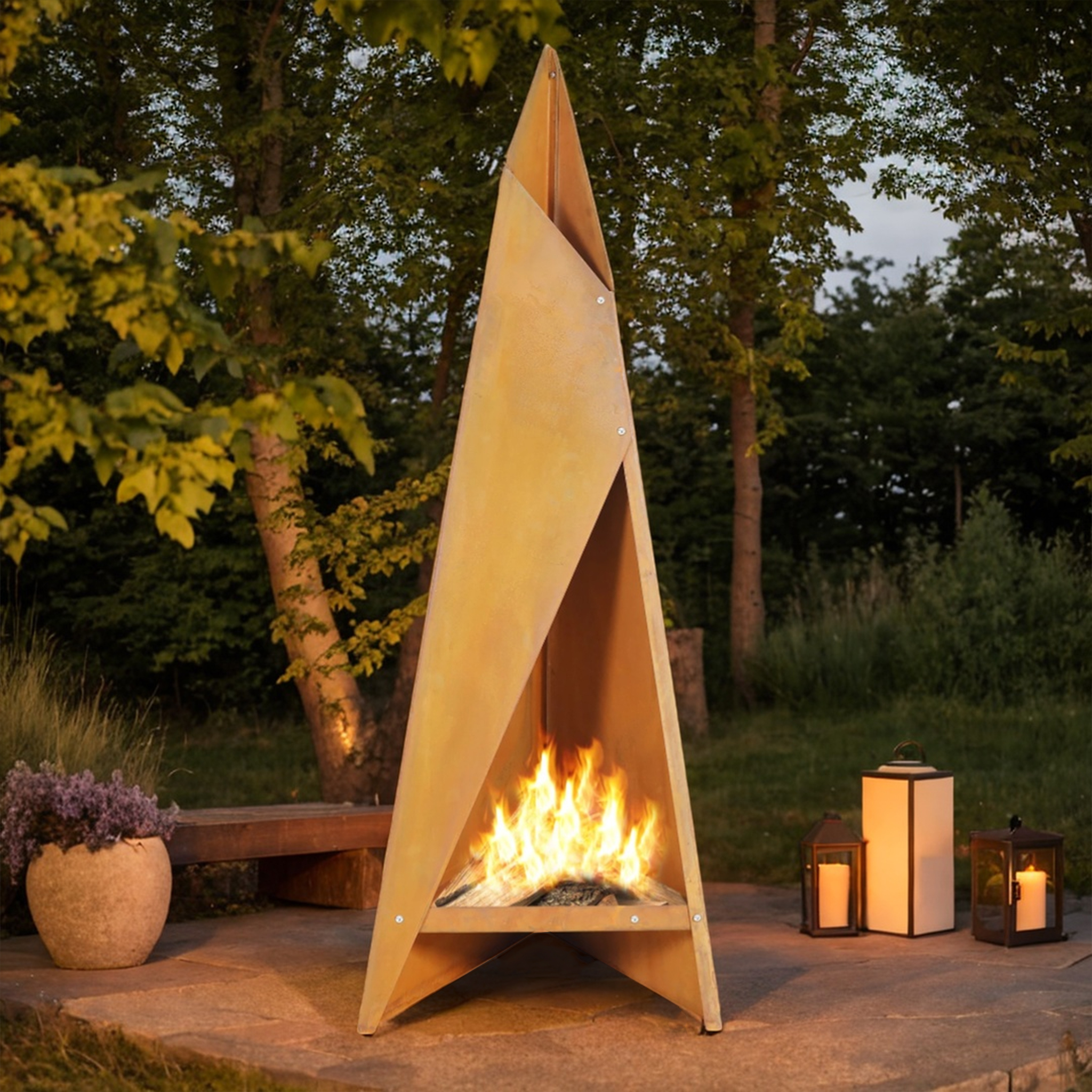Eldstad i cortenstål | För utomhusmiljö | Tipi | Köp hos Outl1