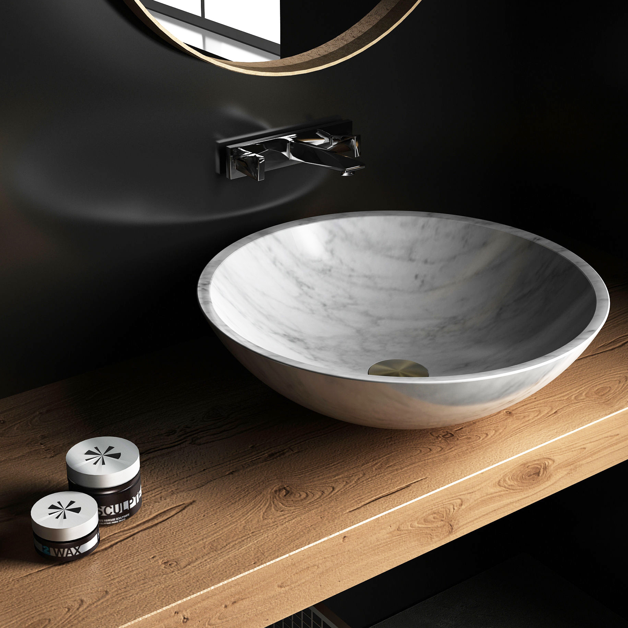 Handfat | Carrara marmor | Unikt naturmaterial | Outl1