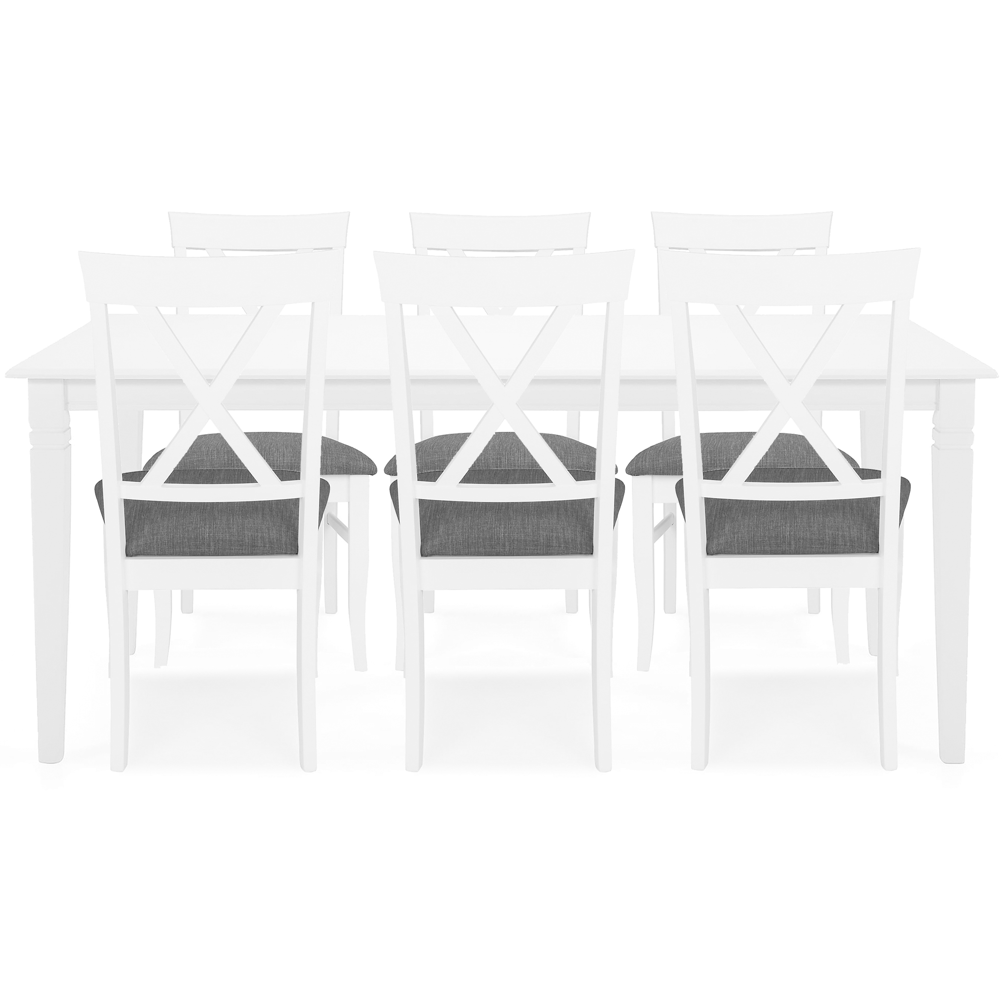 Vitt matbord med 6 stolar | Nyhamn | Köp hos Outl1