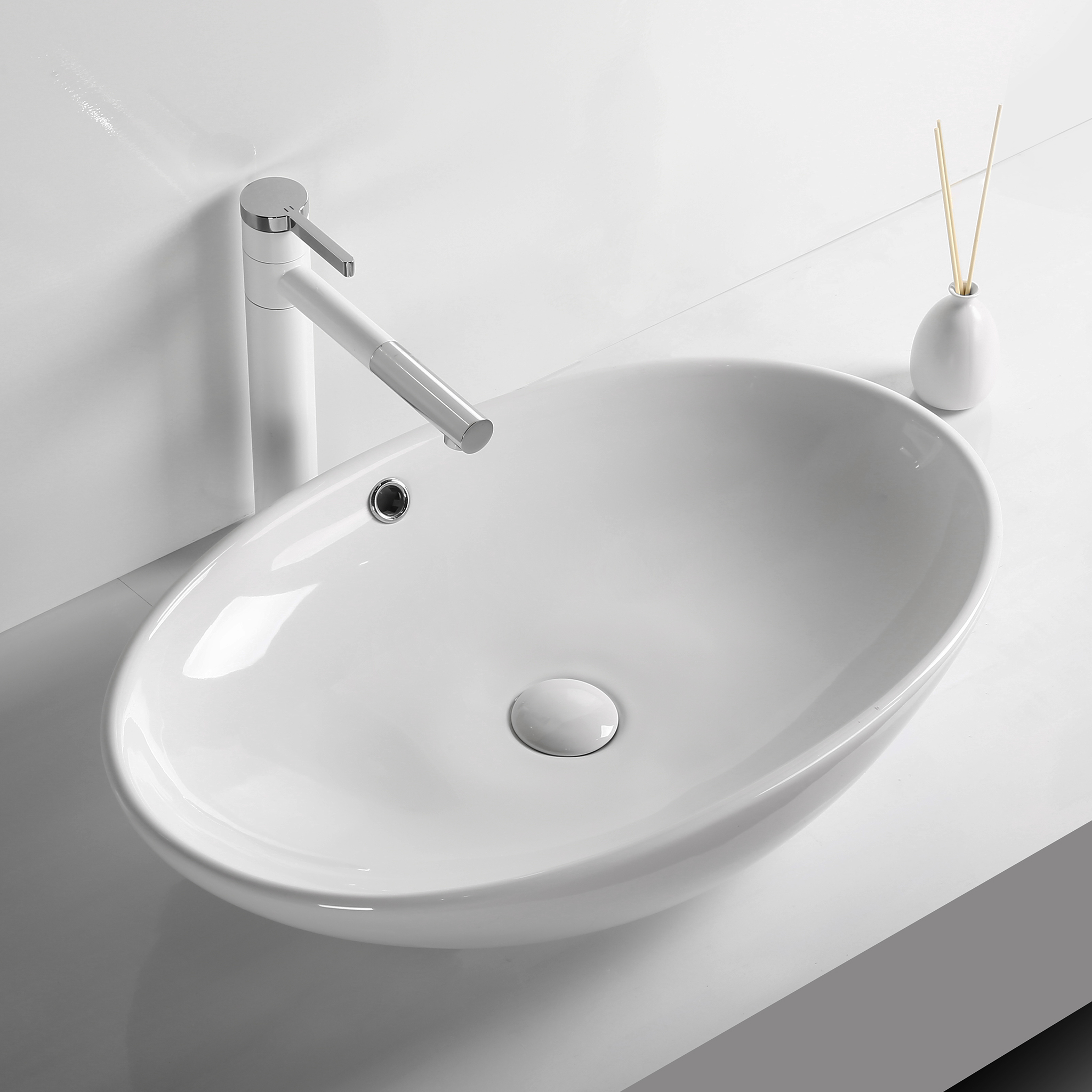 Ovalt handfat 63x42cm | Lyxig design | Överfyllnadsskydd | Outl1