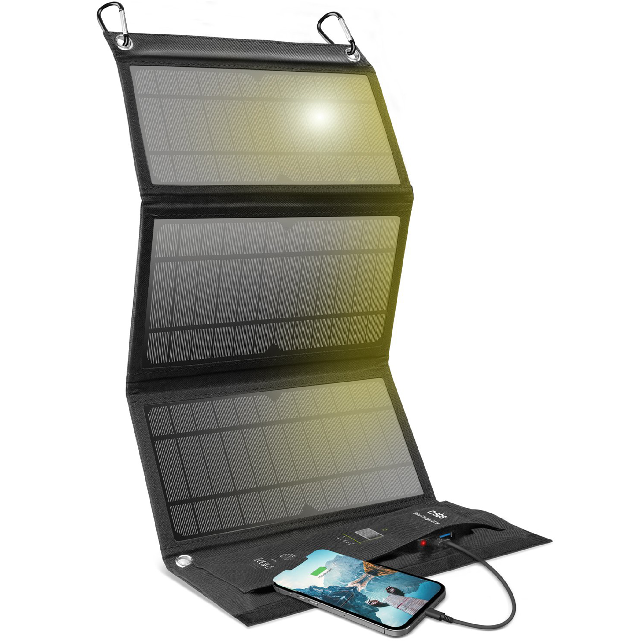 Portabel solpanel 21W | Hopfällbar design | Köp hos Outl1