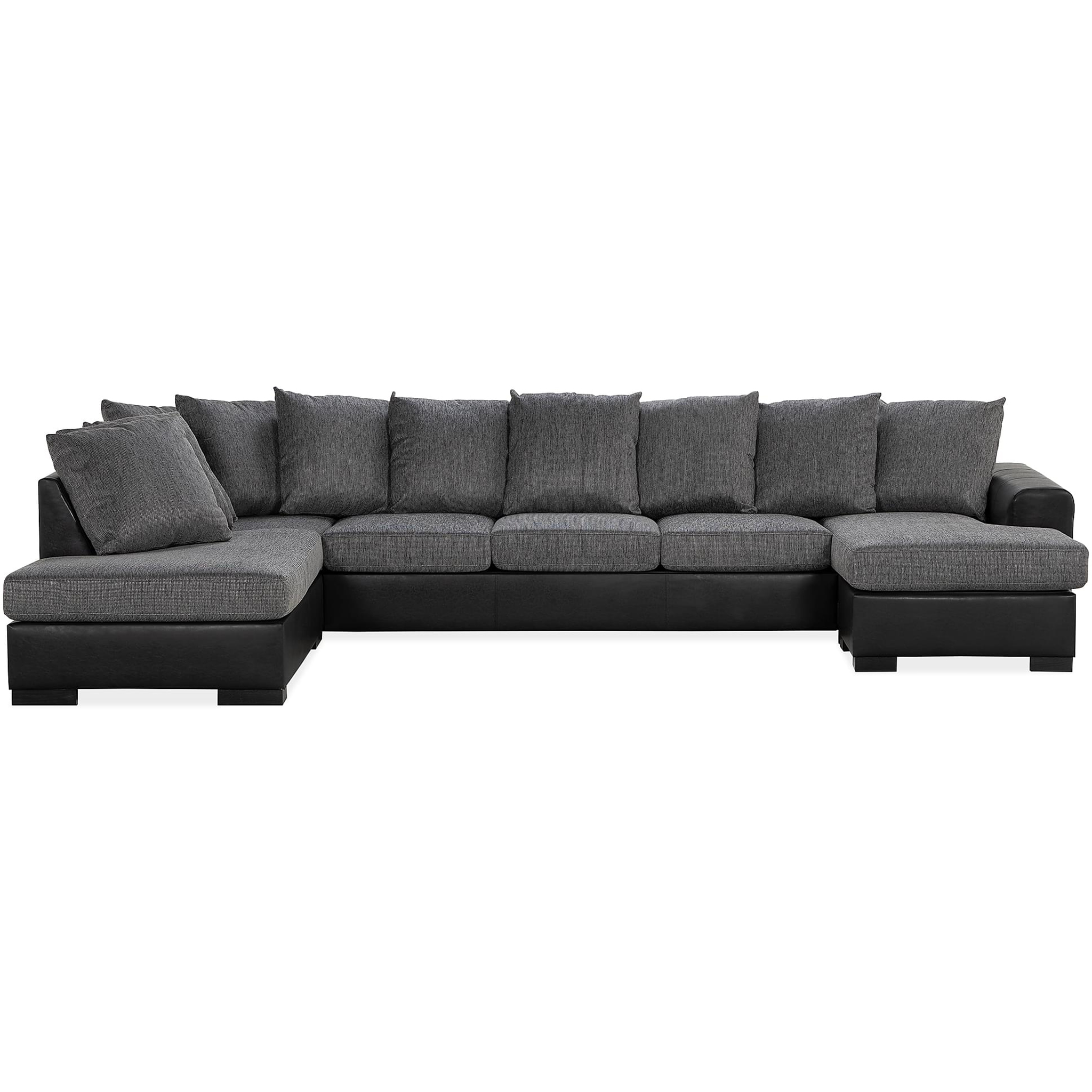 U-soffa i tyg och konstläder | Divan höger | Ocean - Grå